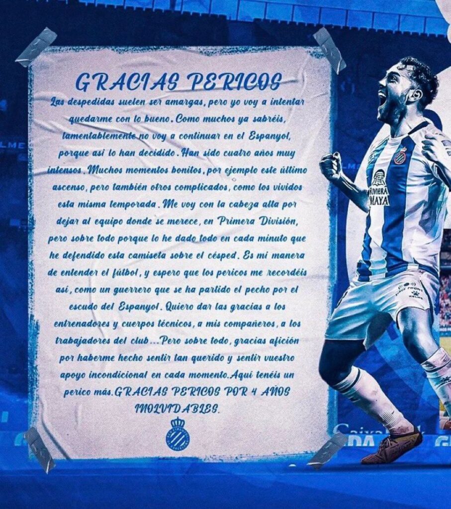 Keidi Bare: "Lamentablemente no voy a continuar en el Espanyol, porque así lo han decidido"