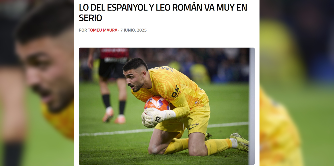 Tomeu Maura confirma que el interés del Espanyol por Leo Román como ...